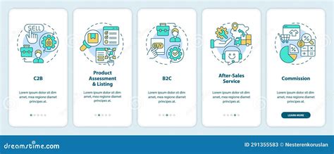 Walkthrough C2c With Linear Icons Concept Stock Illustration Illustration Of Commercial