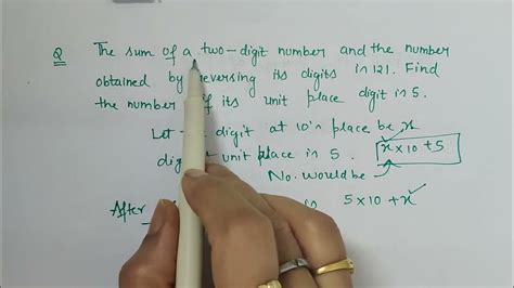 Sum Of A Two Digit No And The Number Obtained By Reversing Its Digits Is 121comforturmaths