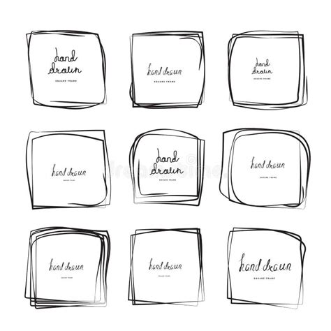 Hand Drawn Square Frames Stock Vector Illustration Of Curve 122517495