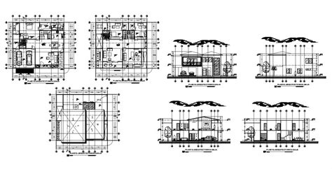 Two Story Apartment Structure 2d View Cad Block Layout File In Autocad Format