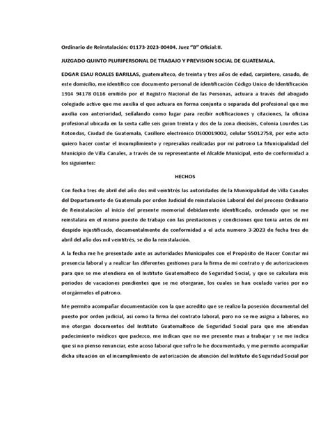 Laboral Amigo De Cristofer Pdf Guatemala Salario