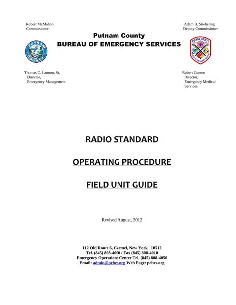 Pdf Radio Standard Operating Procedure Field Unit Guideputnamcountyny