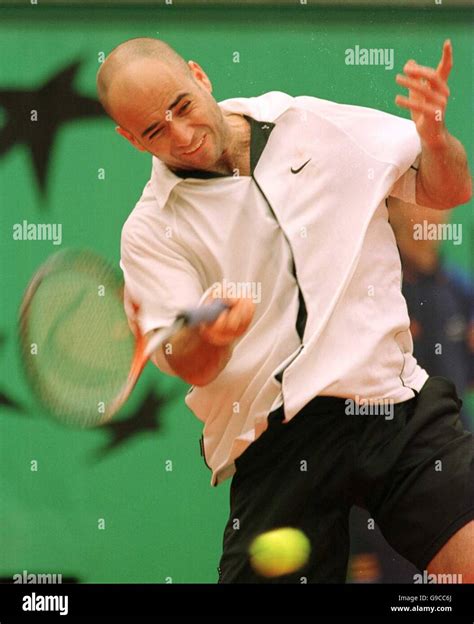 Tennis French Open First Round Andre Agassi During His Win Over