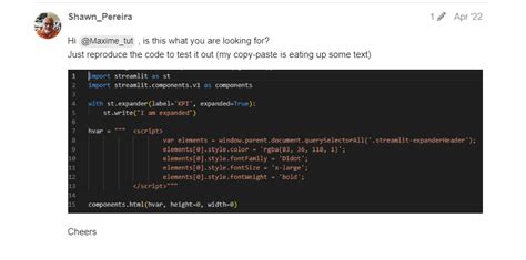Increase Expanders Label Text Size And Style On Hover Using Streamlit Streamlit