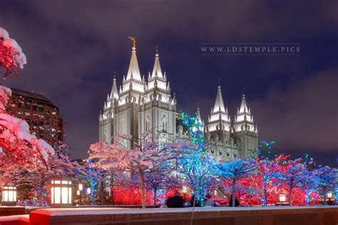 Salt Lake Temple December Night Lds Temple Pictures Latter Day