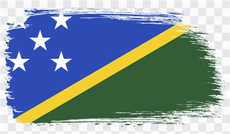 솔로몬 제도 국기와 함께 그런지 브러시 스트로크 수채화 그림 깃발 포스터 국기의 배너 스타일 수채화 그리기 투명한 배경에 격리된 벡터입니다 가리기에 대한 스톡 벡터 아트 및