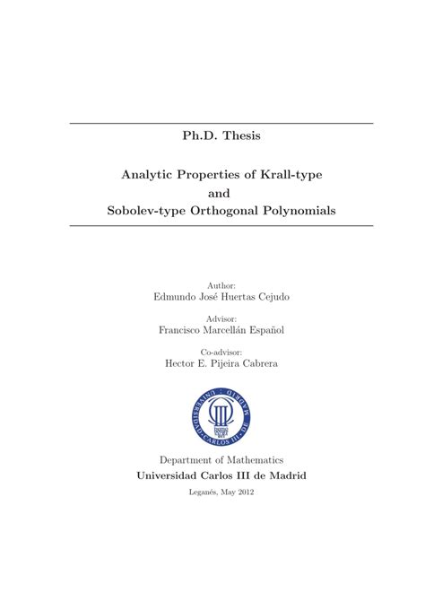 Pdf Analytic Properties Of Krall Type And Sobolev Type Orthogonal Polynomials