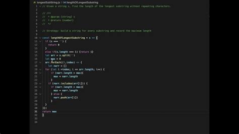 Length Of Longest Substring Solution Youtube