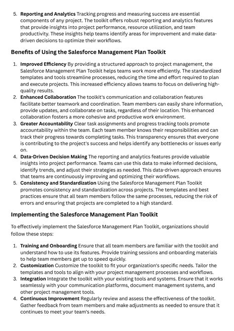 Enhancing Team Collaboration With A Salesforce Management Plan Toolkit