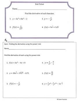 Finding Derivatives using The Power Rule | TpT