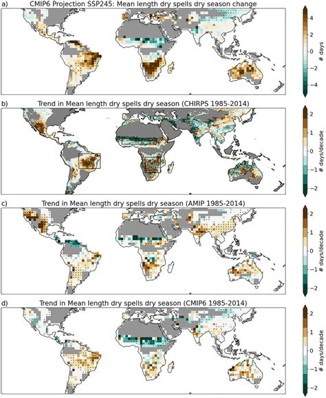 Recent And Future Trends In Mean Length Of Dry Spells In The Dry