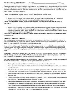 VEX Decision Matrix By LL S Toolbox Teachers Pay Teachers