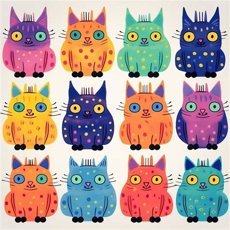 Premium Ai Image Cat Pattern
