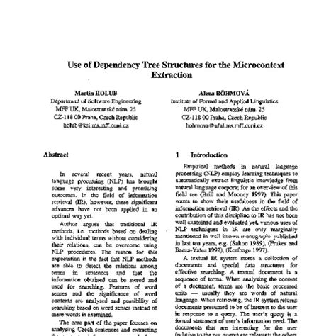Use Of Dependency Tree Structures For The Microcontext Extraction Acl