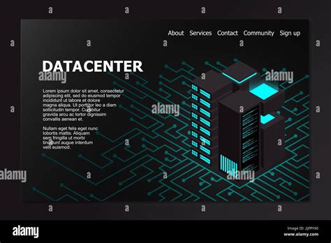 Isometric Data Center 3d Isometric Concept Big Data Center With Server Creative Vector