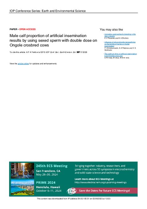 Pdf Male Calf Proportion Of Artificial Insemination Results By Using Sexed Sperm With Double