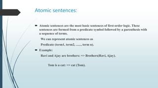 Artificial Intelligence Ai Prepositional Logic Pl And First Order Predicate Logic Fopl