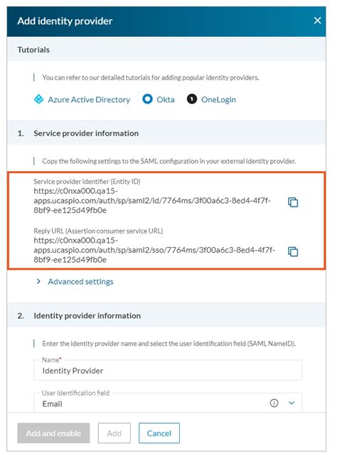 adding identity providers caspio online help