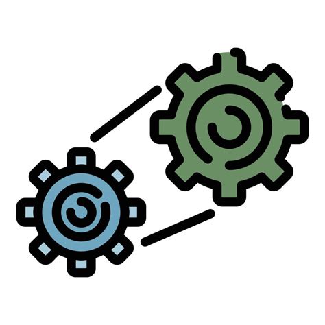 Gear System Icon Color Outline Vector 15145449 Vector Art At Vecteezy