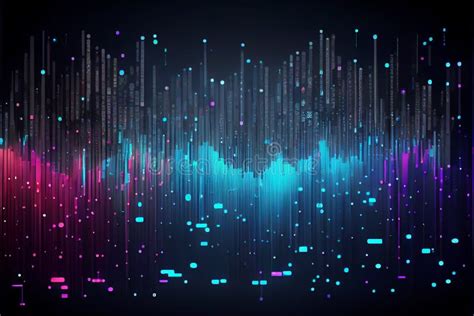 Cyber Hi Tech Futuristic Big Data Stream Motion Of Digital Data Flow Stock Illustration