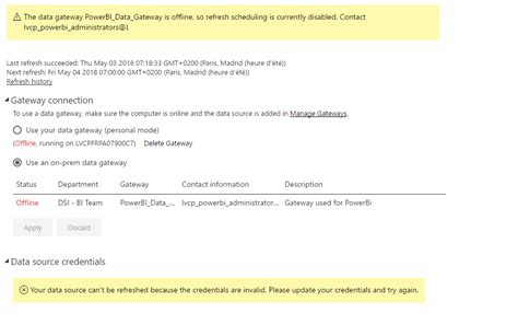 Solved On Premises Gateway Offline For Users Microsoft Fabric Community