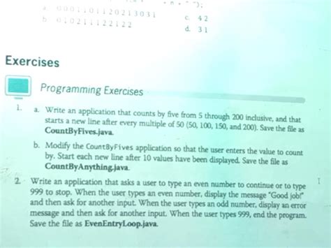 Solved С d Exercises Programming Exercises Write Chegg com