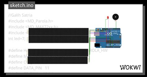 Project Tulisan Berjalan Wokwi Esp32 Stm32 Arduino Simulator