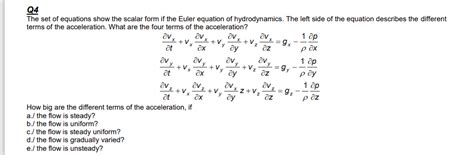 Solved Q The Set Of Equations Show The Scalar Form If The Chegg