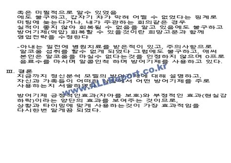 정신분석 모델의 방어기제에 대해 설명하고 자신과 가족들이 어떠한 상황에서 어떤 방어기제를 주로 사용하는지 서술하세요사회복지실습일지