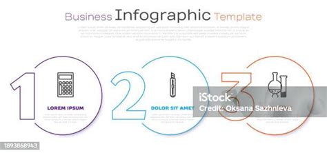 세트 라인 계산기 문구 칼 및 시험관 및 플라스크 화학 실험실 테스트 비즈니스 인포그래픽 템플릿입니다 벡터 0명에 대한 스톡 벡터 아트 및 기타 이미지 Istock