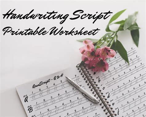 Handwriting Script Worksheet Script Calligraphy Practice Sheet