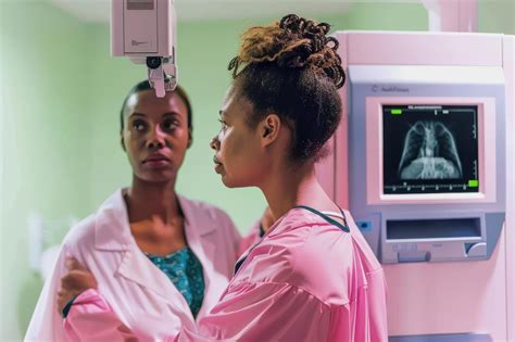 Africanamerican Woman Getting A Mammogram Premium Ai Generated Image