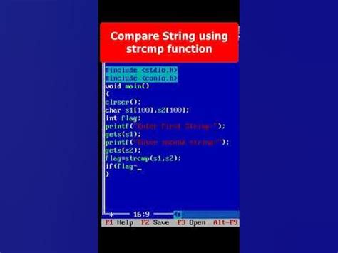 compare two strings using strcmp function in C Part 33 | C Programming #shorts #coding - YouTube