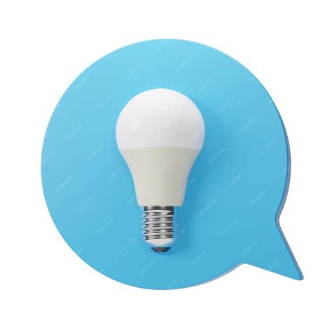 Premium Photo Led Light Bulb In A Speech Bubble Isolated On White Background Idea Concept 3d