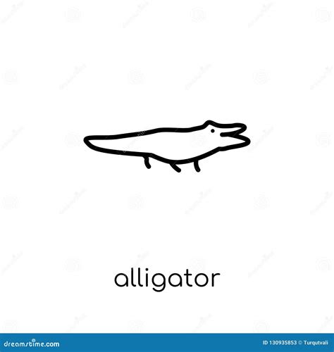 Alligator Icon Trendy Modern Flat Linear Vector Alligator Icon Stock Vector Illustration Of
