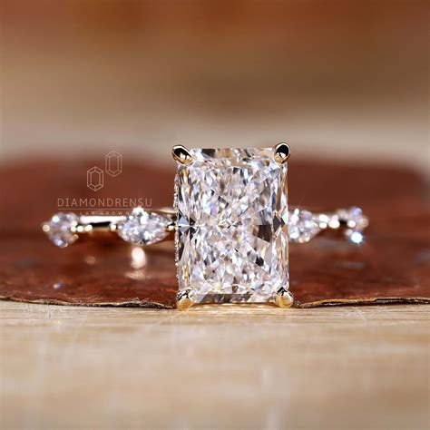 Radiant Cut Hidden Halo Engagement Ring Personalized Luxury