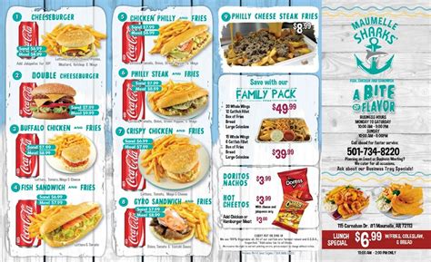 Menu At Sharks Maumelle Restaurant Maumelle