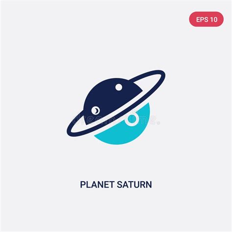 Two Color Planet Saturn Vector Icon From Education Concept Isolated