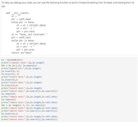 Solved You Are Asked To Write A Class DLinkedList Which Chegg