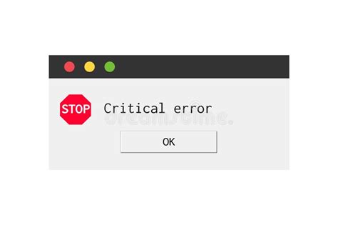 Old Dialog Window Of Error Alert Stock Vector Illustration Of Popup