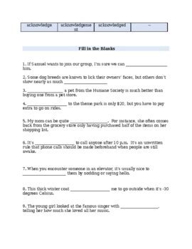 Word Formation Exercise A By Mark Naser TPT
