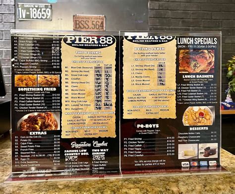 Menu At Pier 88 Boiling Seafood And Bar Tukwila Tukwila
