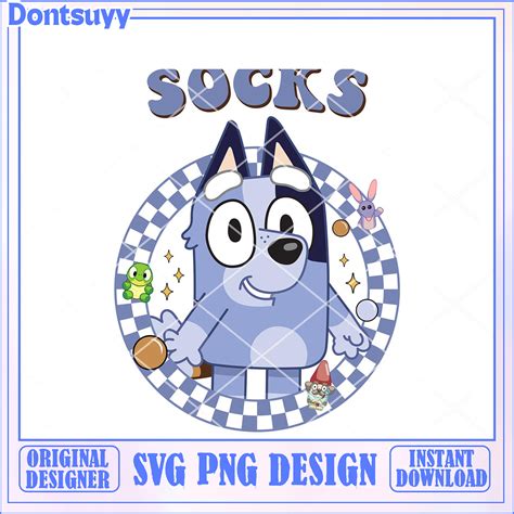 Bluey Fun Character Design From Bluey Series Socks High Quality Svg And Png Files For Creative