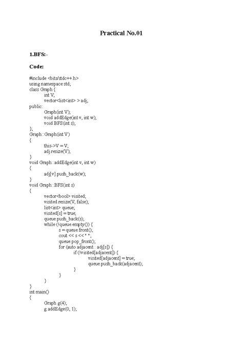 Ai 1 Practical No 1 Code Include Using Namespace Std Class