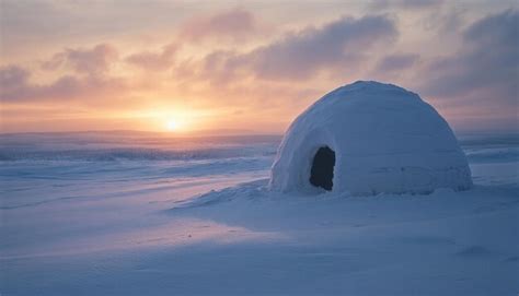 An Igloo Covered With Snow Beautiful Background Premium Ai Generated