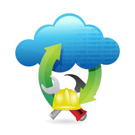 Cloud Computing Issues Under Construction Sign Stock Illustration Illustration Of Computing