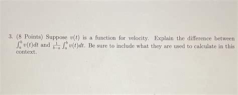 solved 3 8 points suppose v t is a function for