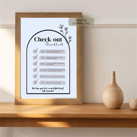 Airbnb Check Out Checklist Template Printable Guest Departure