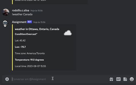 Rodolfo Silva On Linkedin My First Bot To Show The Weather Developed In Python And Using Platform
