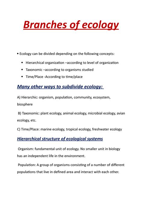 Branches Of Ecology C Timeplace Marine Ecology Tropical Ecology